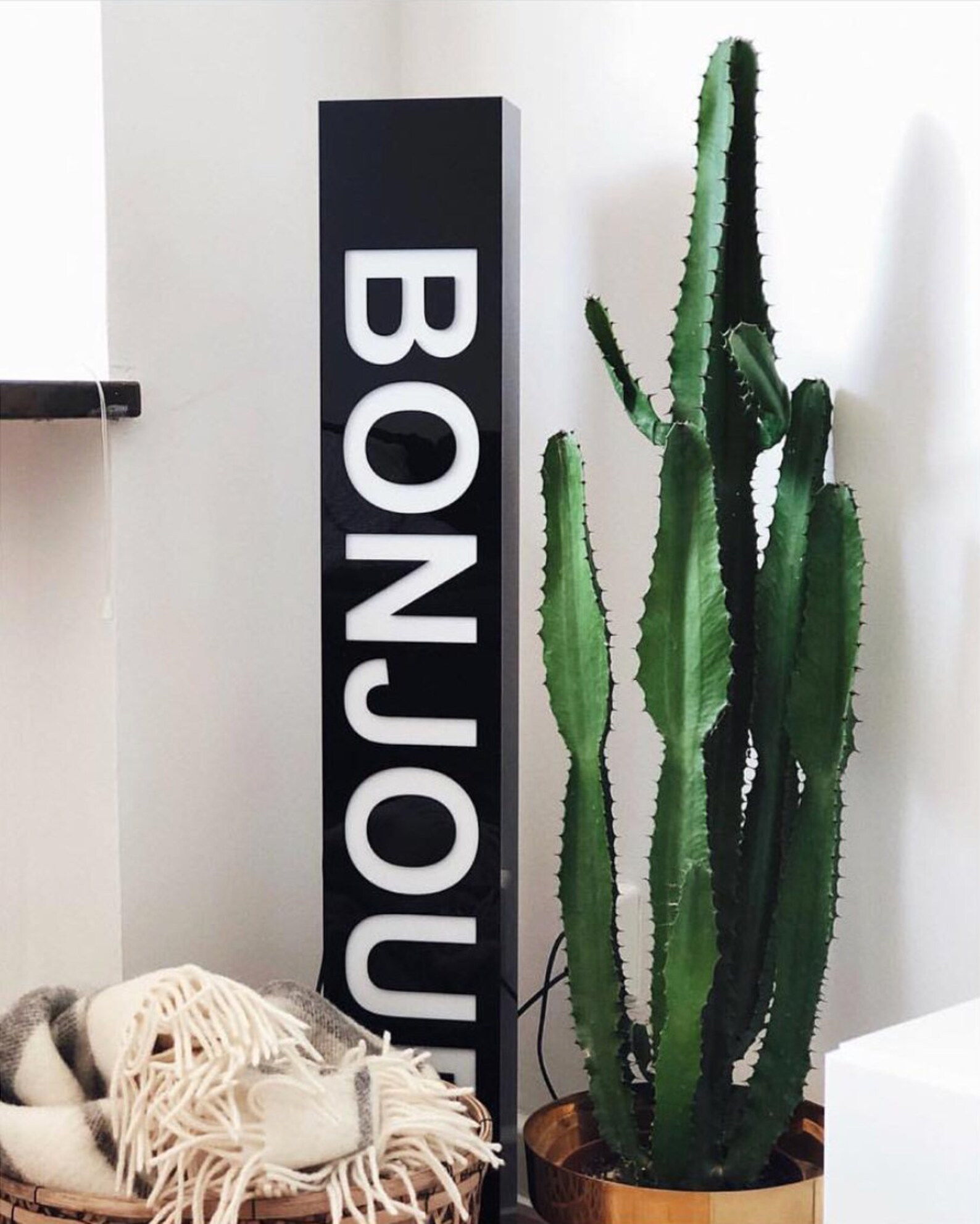 Bonjour Lightbox Sign Plexiglass Led Light Box - Etsy