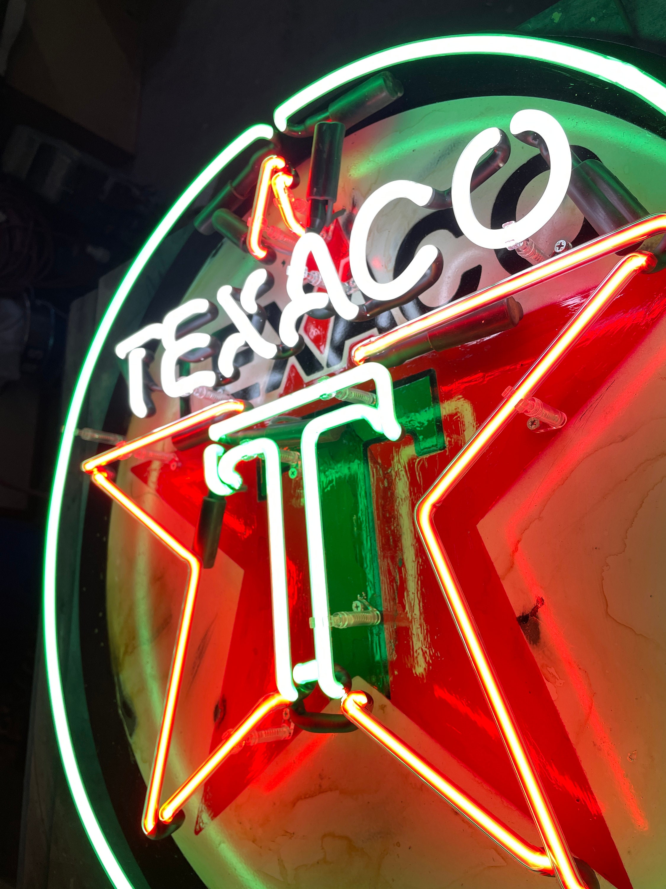 Neon Sign - "texaco T" Glass Tube Neon Sign - Etsy