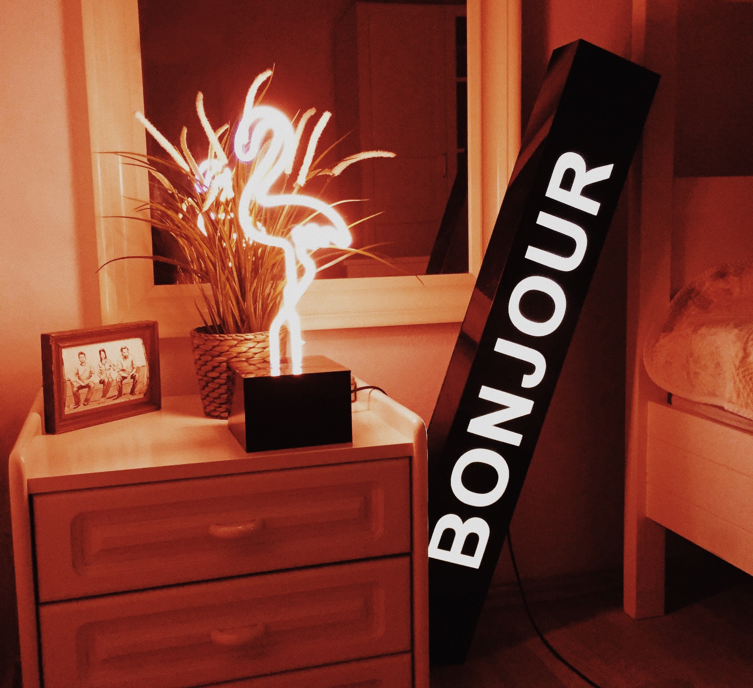Bonjour Lightbox Sign Plexiglass Led Light Box - Etsy