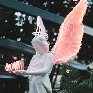 Neon Art Statue Angel Sculpture - Unique Hand Made & Designed Neon ...