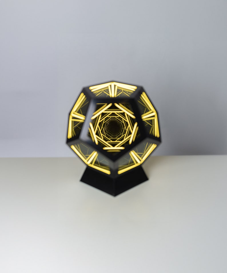 Dodecahedron Sculpture Infinity Mirror Lamp Mirror Reflection - Etsy