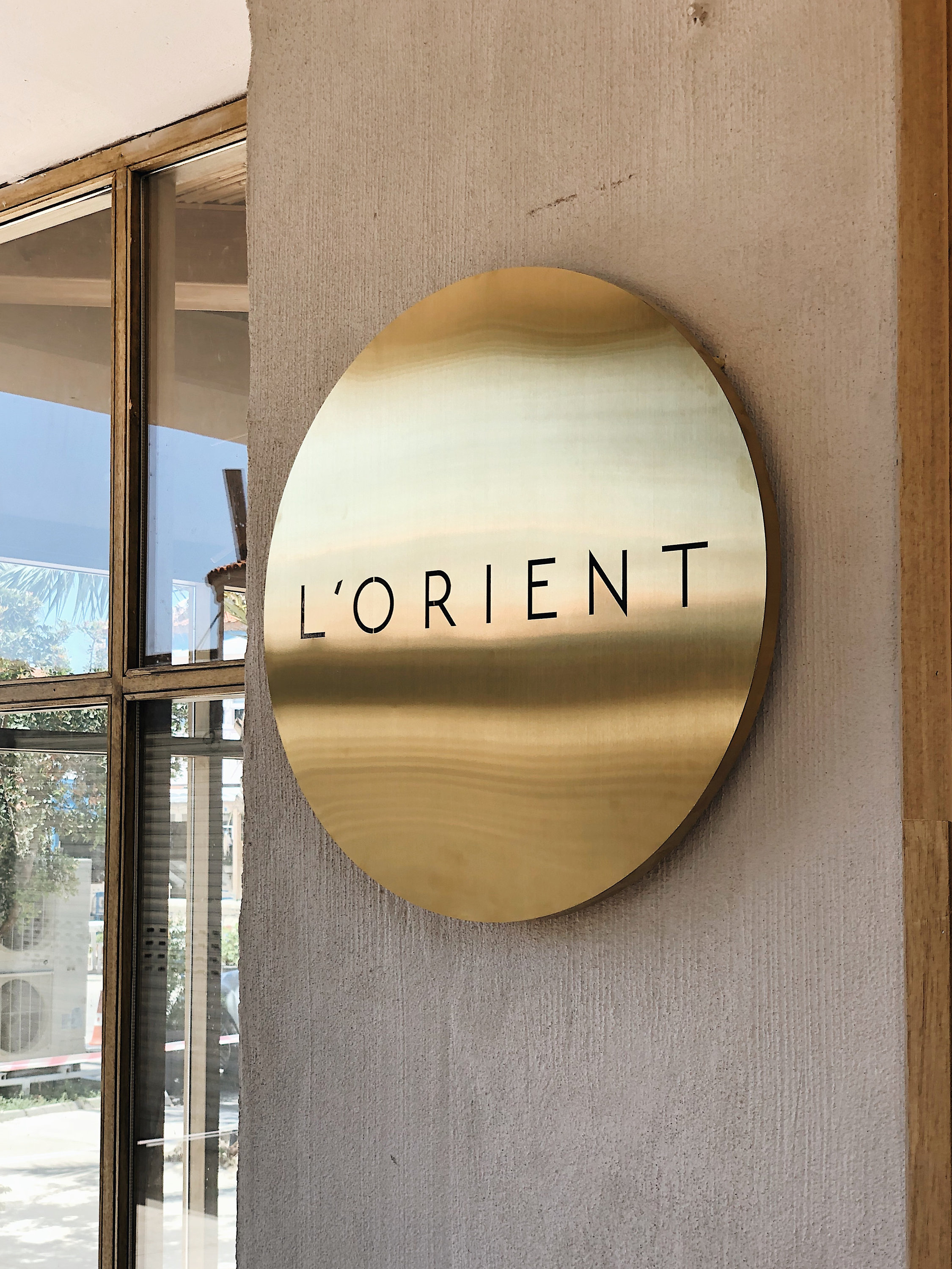 Custom Brass Business Sign - Gold Round Sign - Gold Illuminated Signage ...