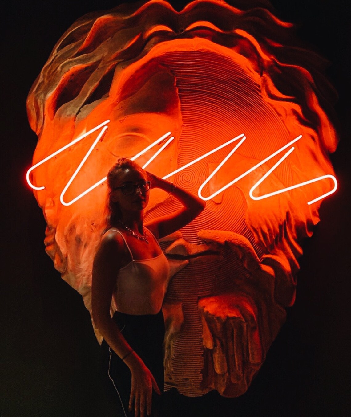 Large Neon Art on Statue Sculpture - Unique Hand Made and Designed Neon ...