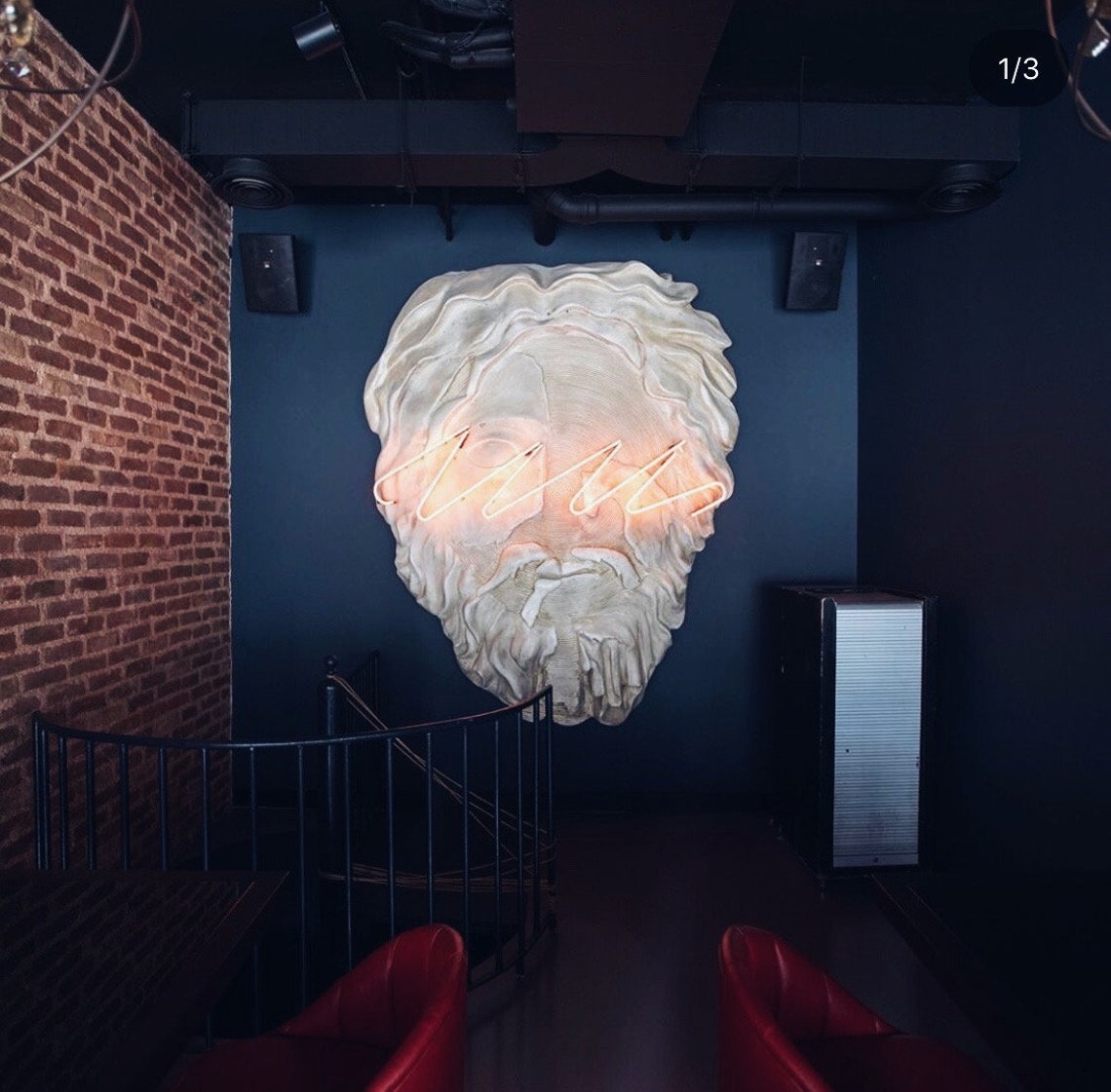 Large Neon Art on Statue Sculpture - Unique Hand Made and Designed Neon ...