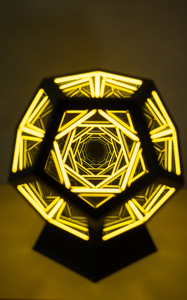 Dodecahedron Sculpture Infinity Mirror Lamp Mirror Reflection - Etsy