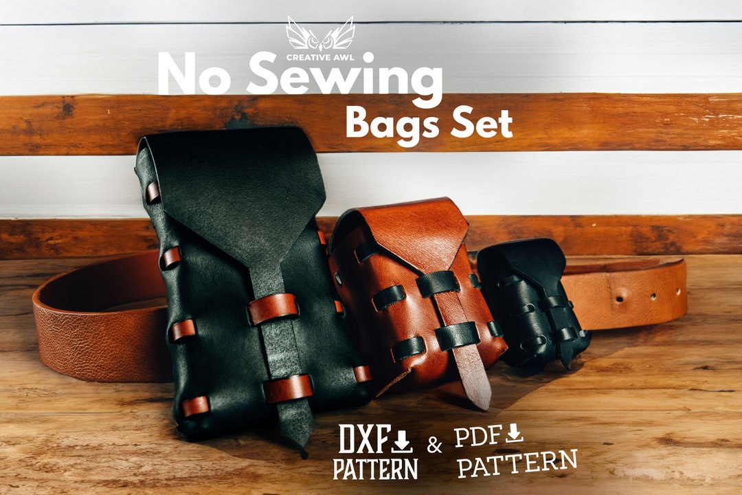 No-sew Leather Hip Bag Pattern Set: 3 Pouch Designs (PDF & DXF) - Etsy