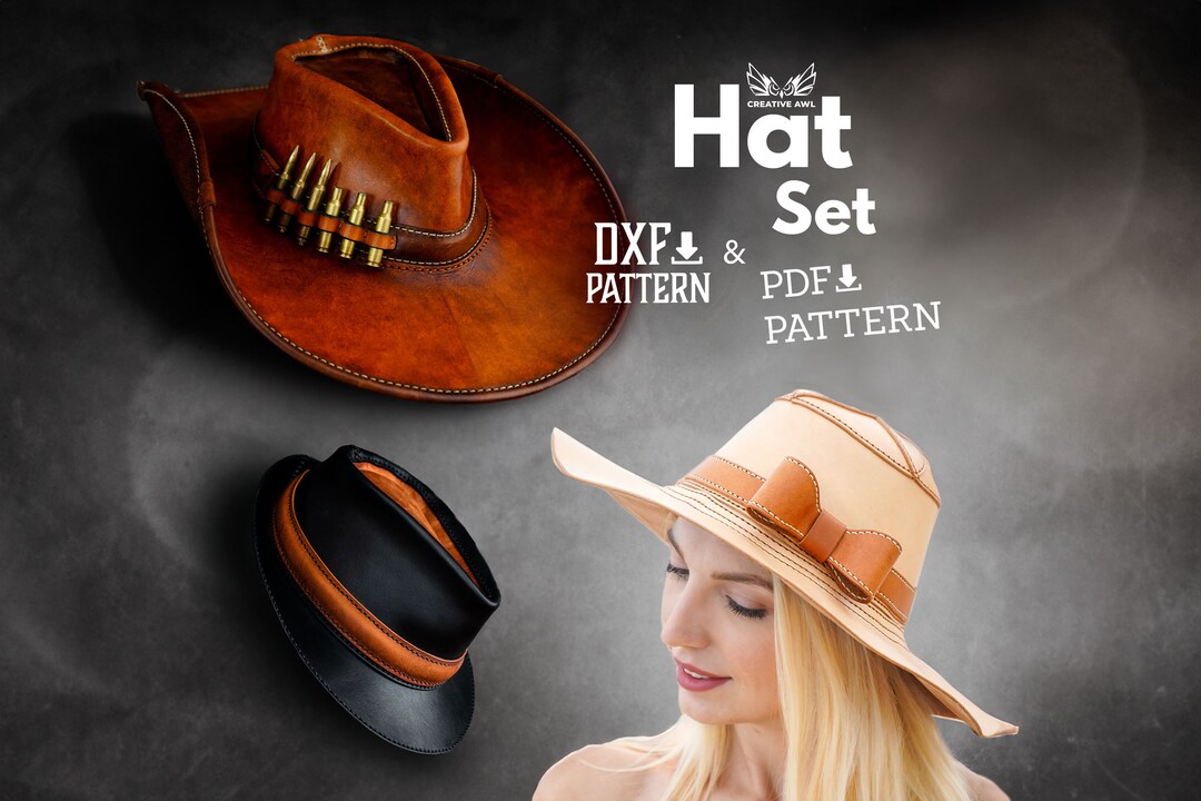 PDF & DXF Leather Hats Pattern Set - Etsy