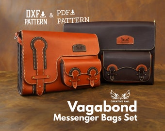 PDF & DXF Leather Duffle Bag Pattern Set Leather Bag Pattern Leather ...