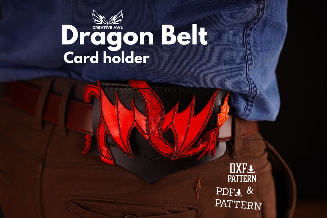 PDF & DXF Leather Dragon Belt Card Holder - Etsy