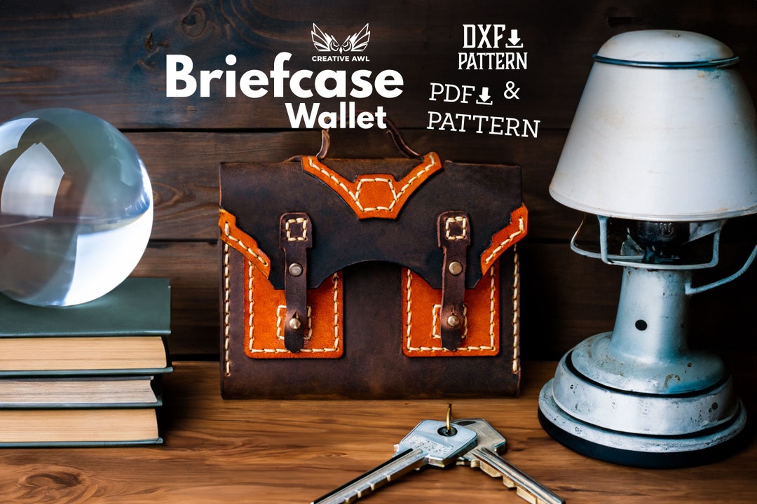PDF & DXF Leather Briefcase Wallet Pattern, Leather Wallet Pattern, Leather Wallet Template ...