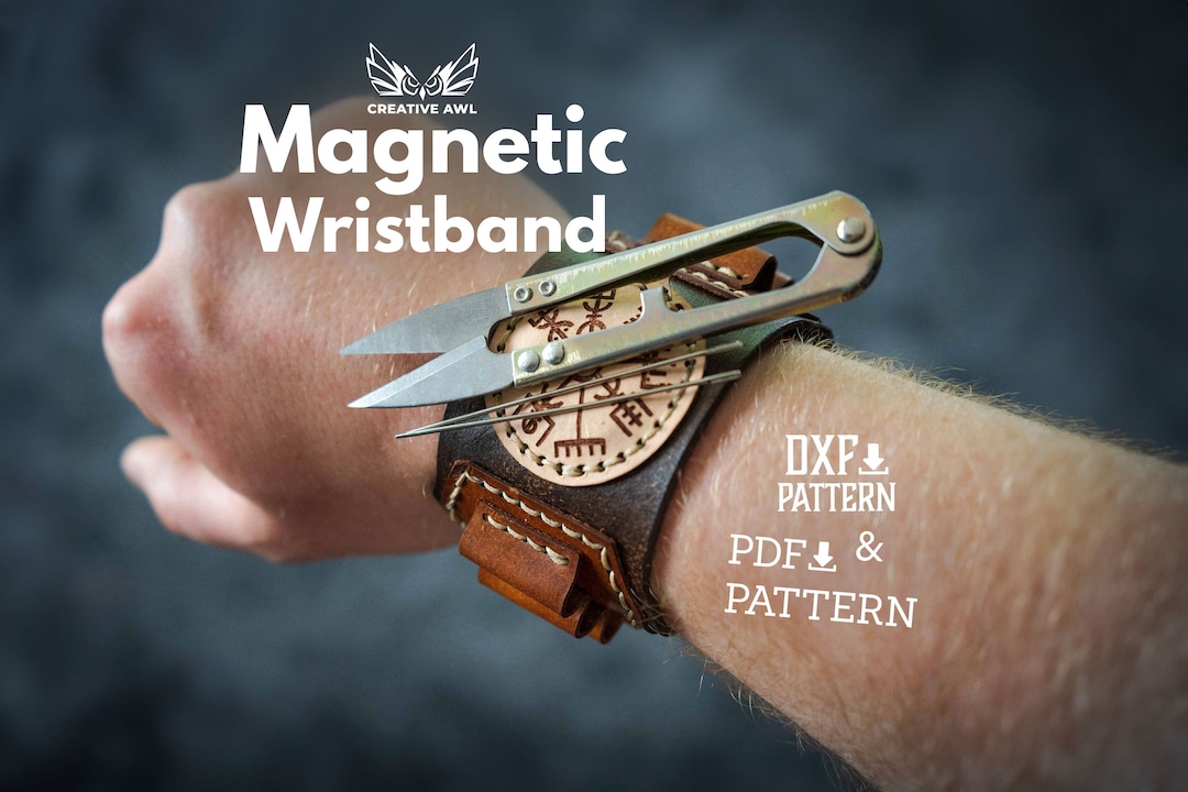 Leather Magnetic Wristband Pattern: PDF & DXF Template - Etsy
