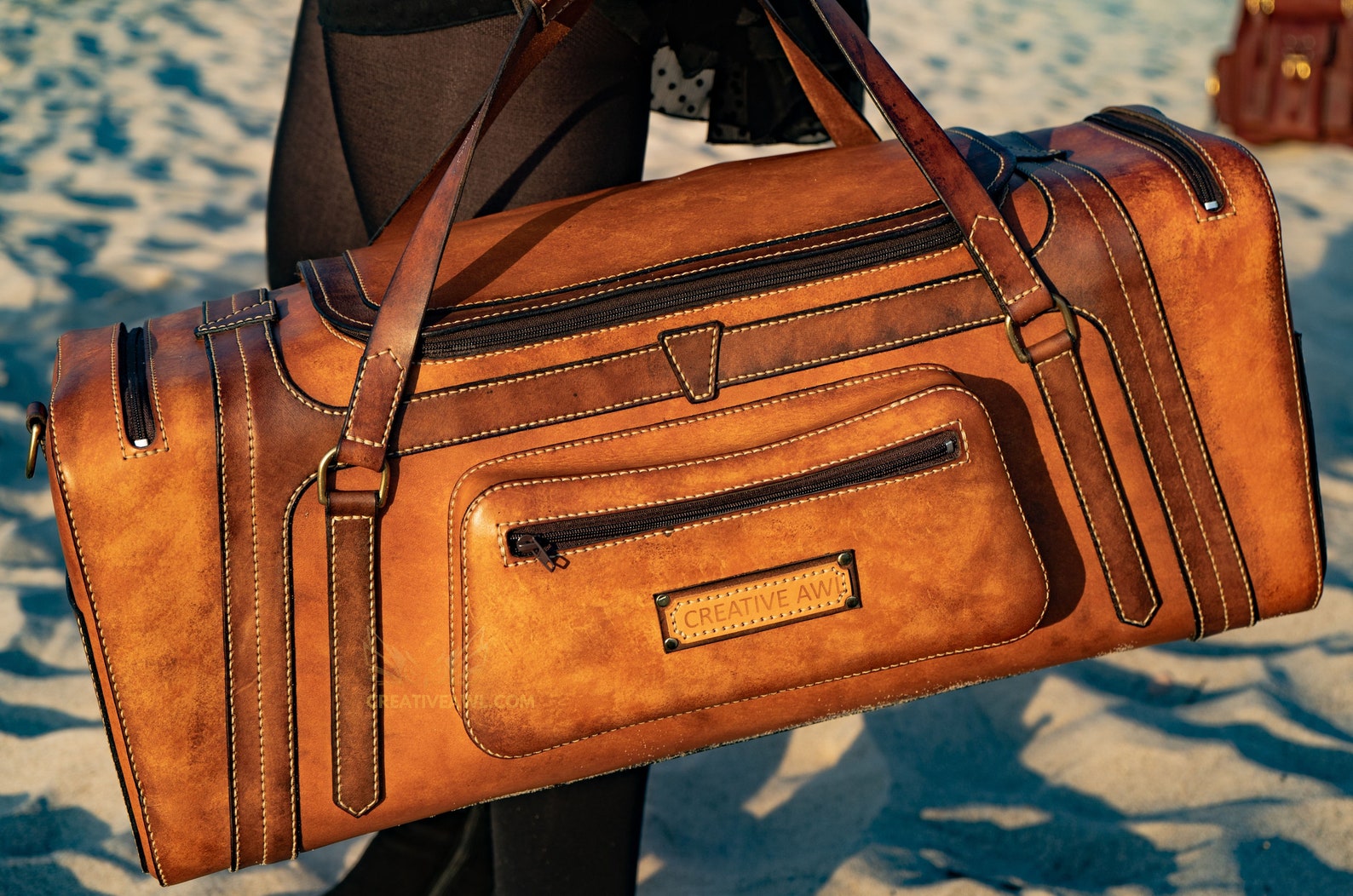 Leather Duffle Bag Leather Weekender Bag - Etsy