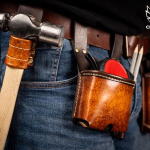 Leather Tool Belt Pattern: Triple Pocket Design (PDF & DXF) - Etsy