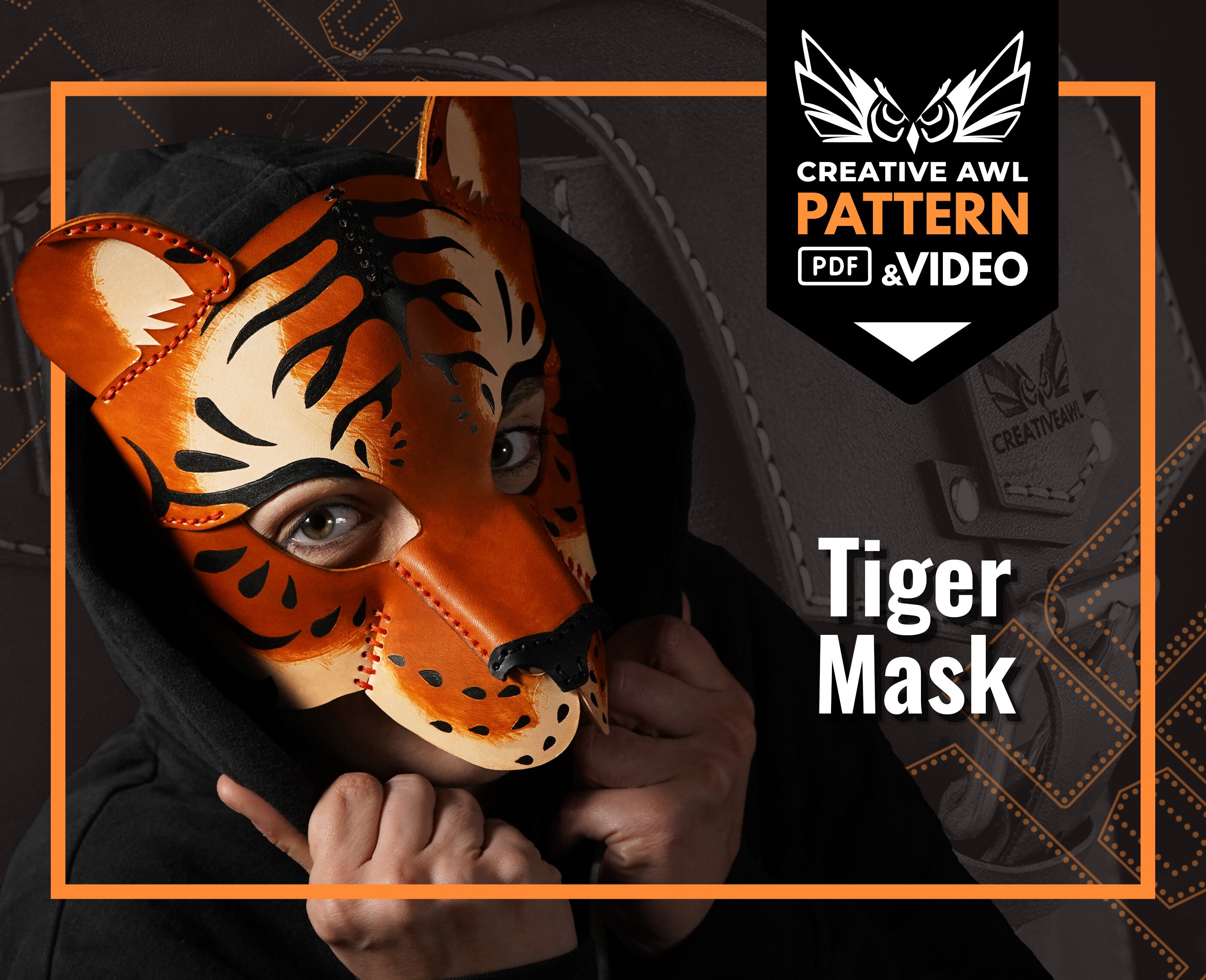 Leather Tiger Mask Pattern 3 Sizes Leather Mask Pattern - Etsy Australia
