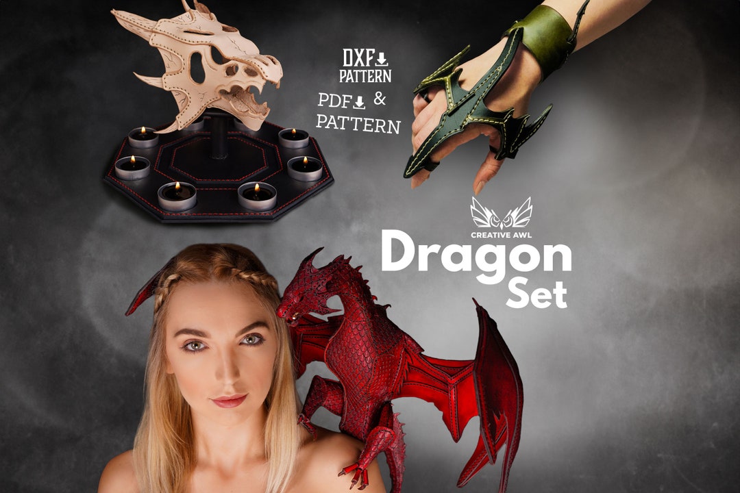 PDF & DXF Leather Dragons Pdf Pattern SET - Etsy