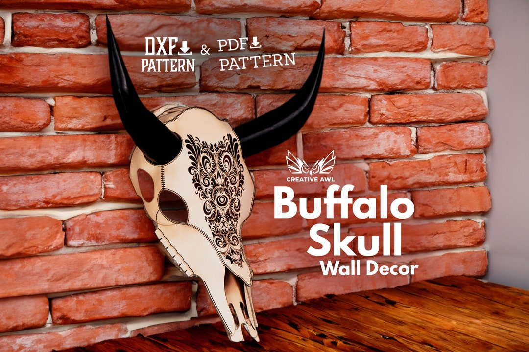 Leather Buffalo Skull Pattern: Bison Head Template (PDF & DXF) - Etsy