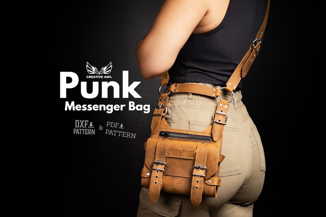 Punk Messenger Bag PDF & DXF Pattern - Etsy