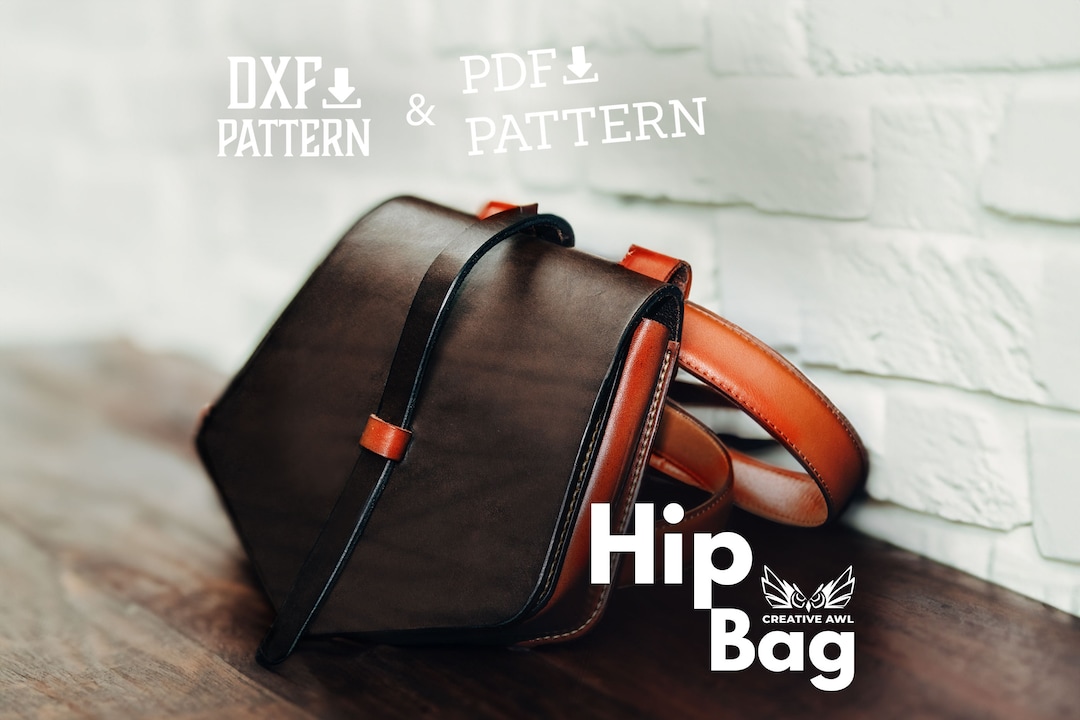 PDF & DXF Leather Bag Pattern - Hip Bag Pattern - Leather Pattern ...
