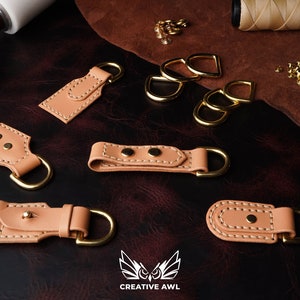 PDF & DXF Leather D-rings Loops / Key Fobs Set PDF Pattern - Etsy