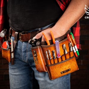 Leather Tool Belt Pattern: Triple Pocket Design (PDF & DXF) - Etsy