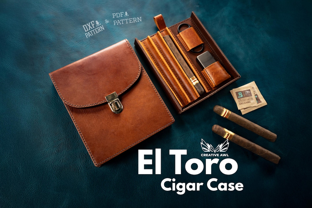El Toro Cigar Case PDF & DXF Pattern DIY Leather Tutorial - Etsy