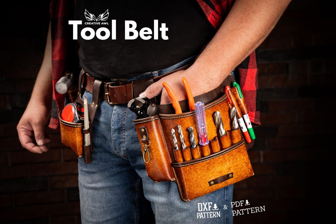 PDF & DXF Tool Belt Pattern - Leather Patterns - Leather Template ...