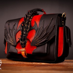 PDF & DXF Leather Draco Nightmare Briefcase - Dragon Bag PDF Pattern - Etsy