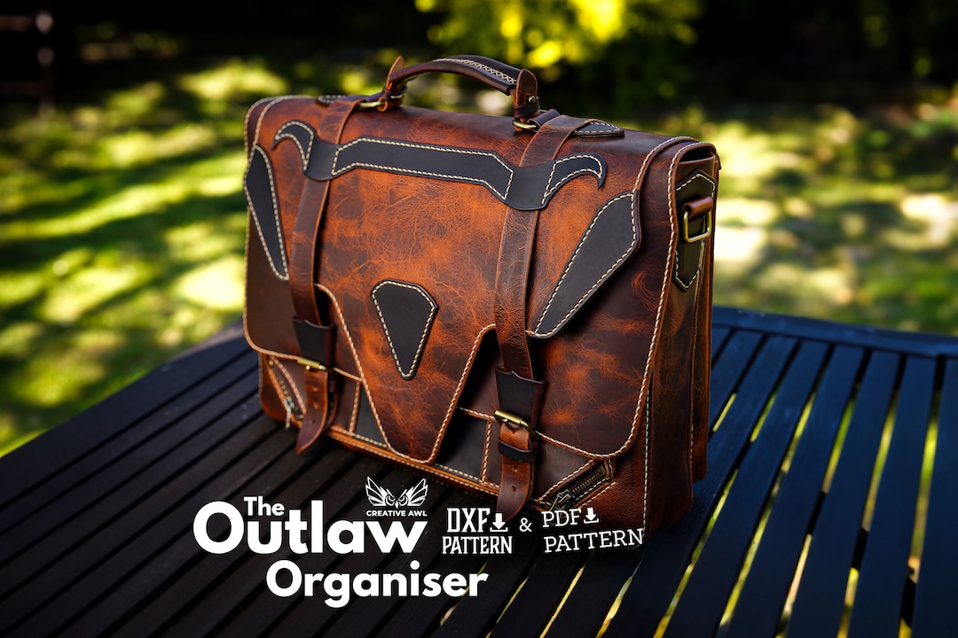 Leather Outlaw Briefcase Pattern: Shoulder Bag PDF Template (DXF) - Etsy
