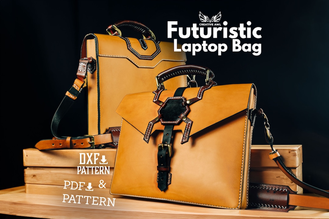 PDF & DXF Leather Bag Pattern - Laptop Bag Pattern - Leather Pattern ...