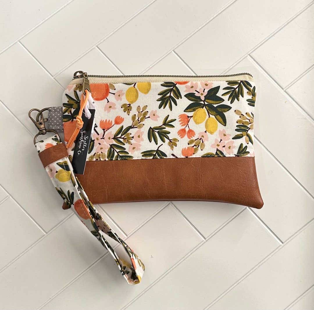 Citrus Grove Cream Rifle Paper Fabric Zipper Pouch - Pencil Bag ...