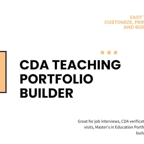 Cda Portfolio Template - Etsy