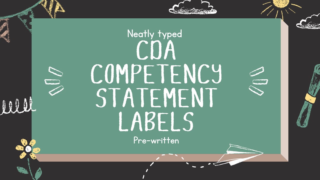 CDA Competency Statement Labels~ Neatly Typed, Pre-written, Fully Customizable, Adult Education ...