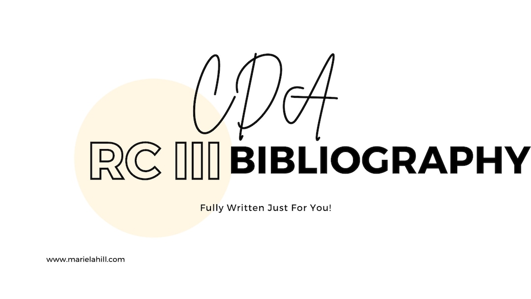 CDA RC III Bibliography- Fully Written Portfolio Builder Guide Tool - Etsy