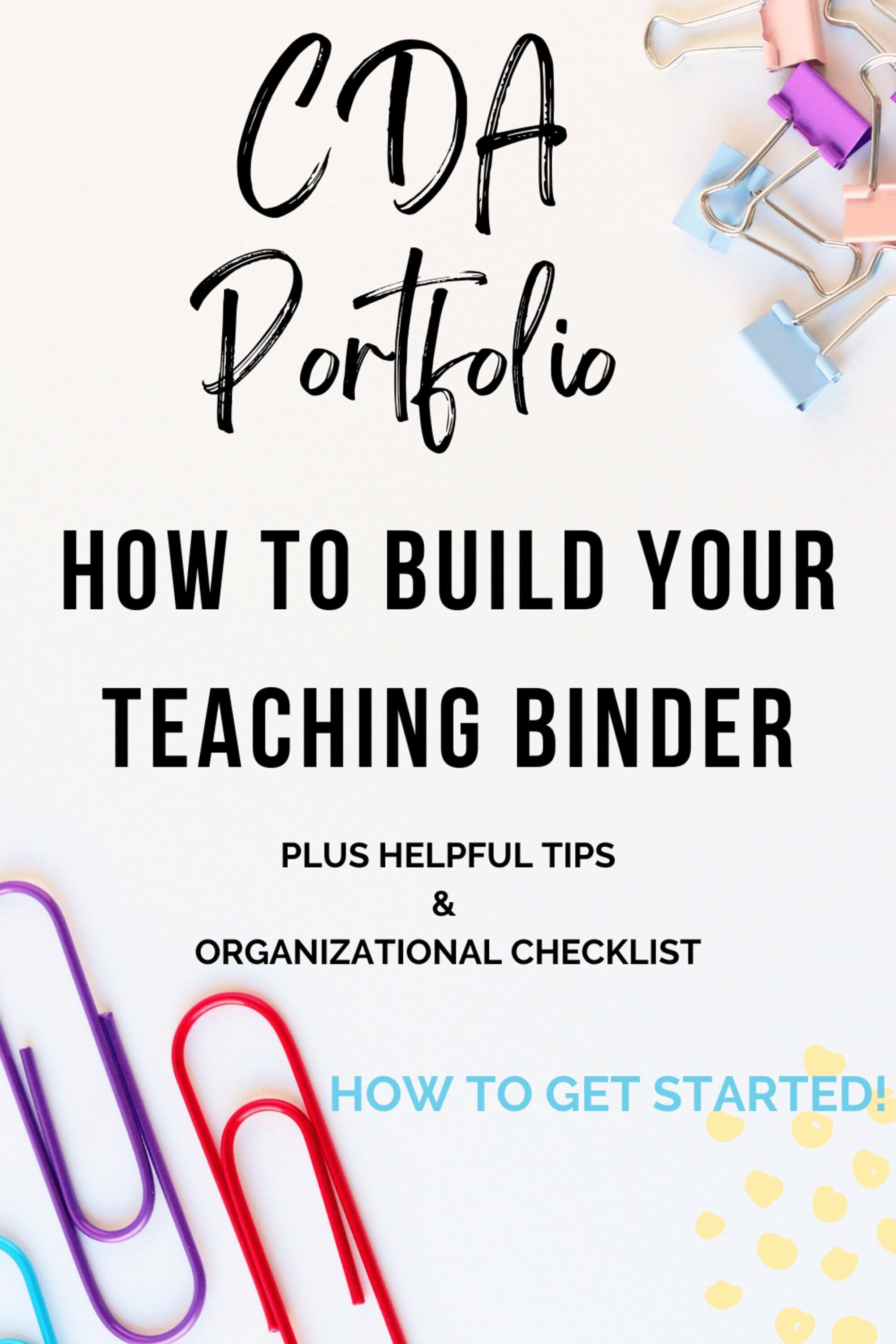CDA Teaching Portfolio Builder Guide, Word Doc, Teacher Professionals ...