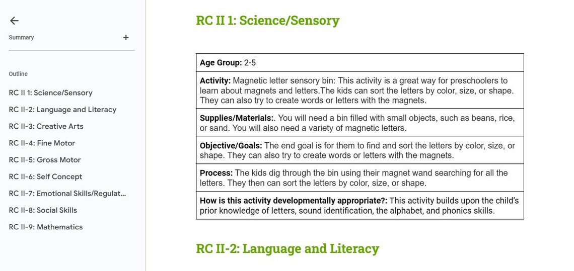 CDA Fully Written RC II 1-9 Learning Experiences Portfolio Builder Guide - Etsy