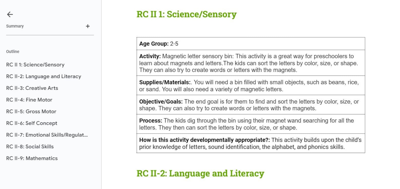 CDA Fully Written RC II 1-9 Learning Experiences Portfolio Builder Guide - Etsy