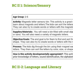 CDA Fully Written RC II 1-9 Learning Experiences Portfolio Builder ...