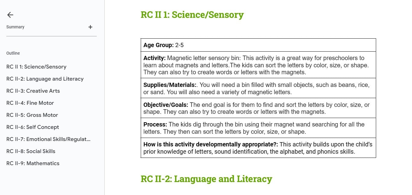 CDA Fully Written RC II 1-9 Learning Experiences Portfolio Builder ... CDA Fully Written RC II 1-9 Learning Experiences Portfolio Builder ...
