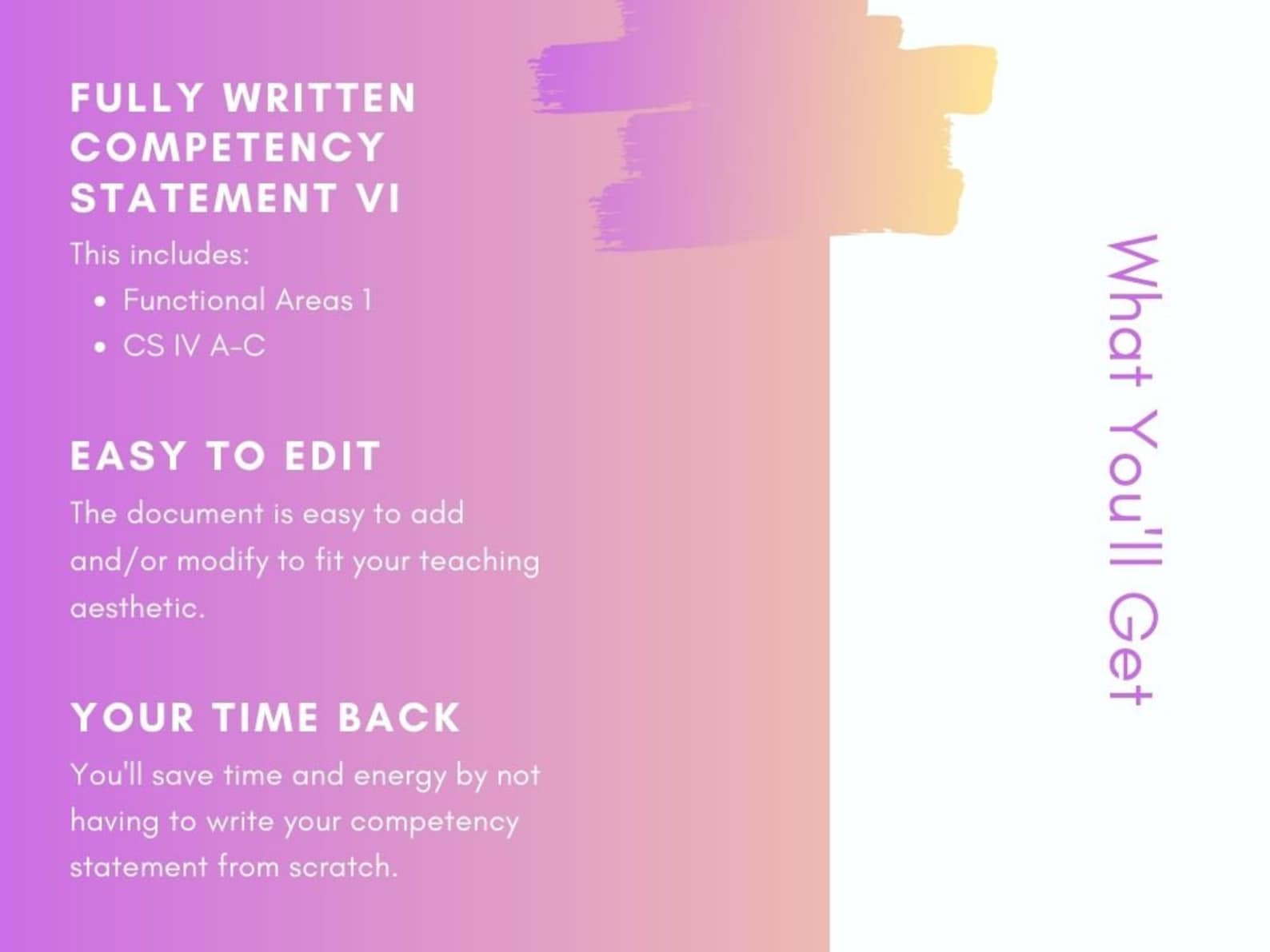 Fully Written CDA Competency Statement IV Sample Word Doc/ Save Time on ...