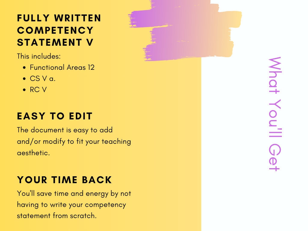 Fully Written CDA Competency V Statement + RC V Portfolio Builder Early ...