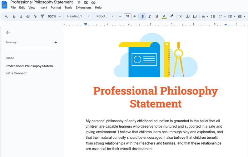 Thoroughly Written Professional Philosophy Statement Geared Toward CDA ...