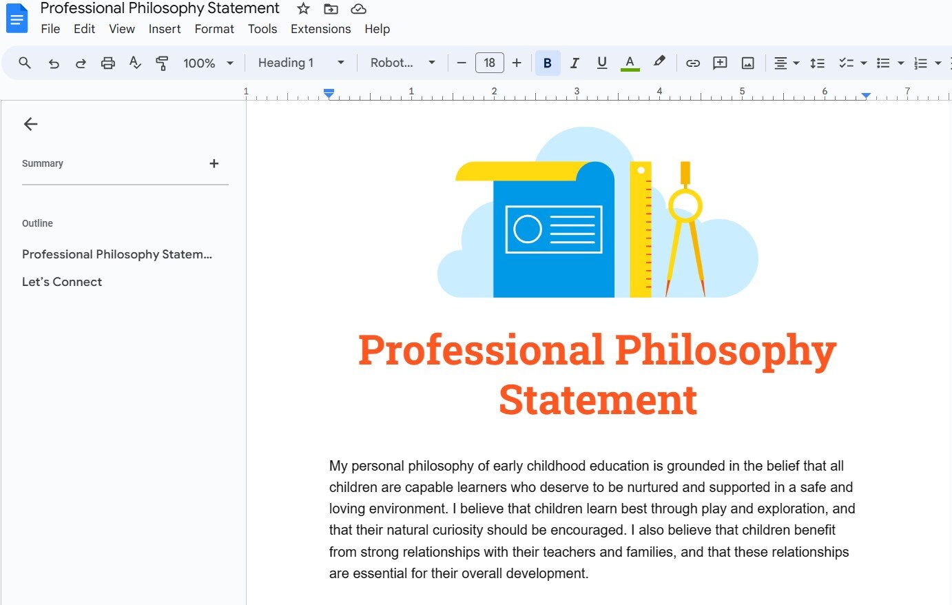 Thoroughly Written Professional Philosophy Statement Geared Toward CDA ...