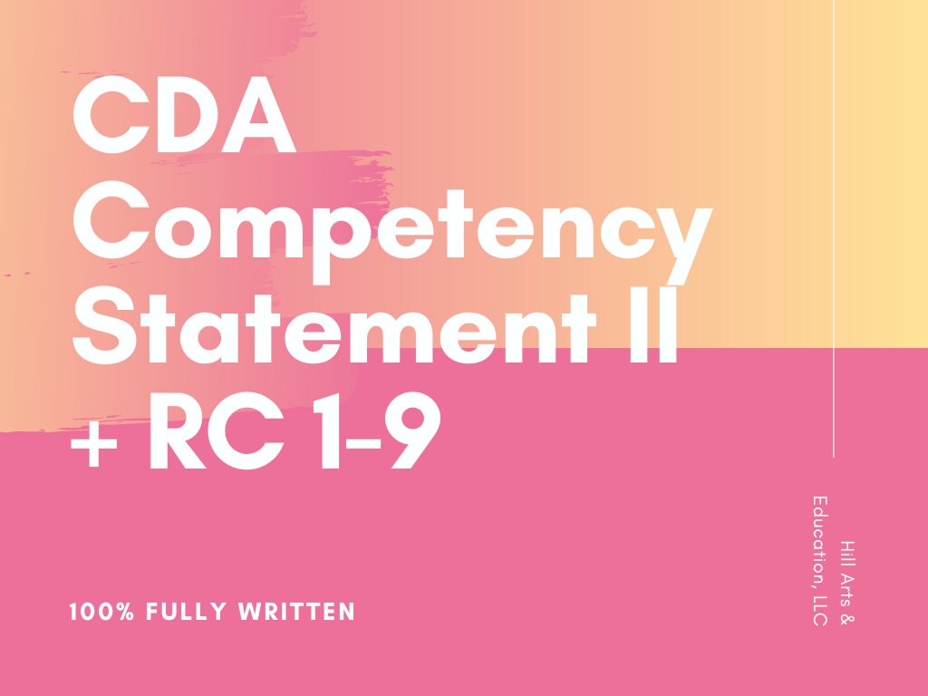 CDA Fully Written Competency II BUNDLE includes Rc 1-9 - Etsy