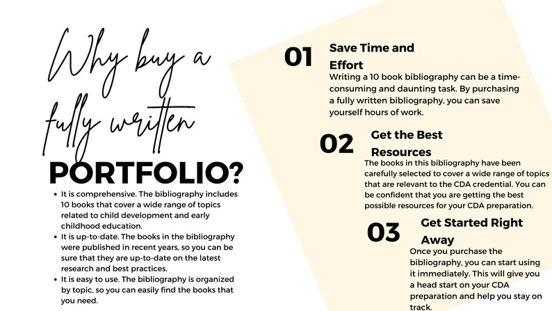 CDA RC III Bibliography- Fully Written Portfolio Builder Guide Tool - Etsy