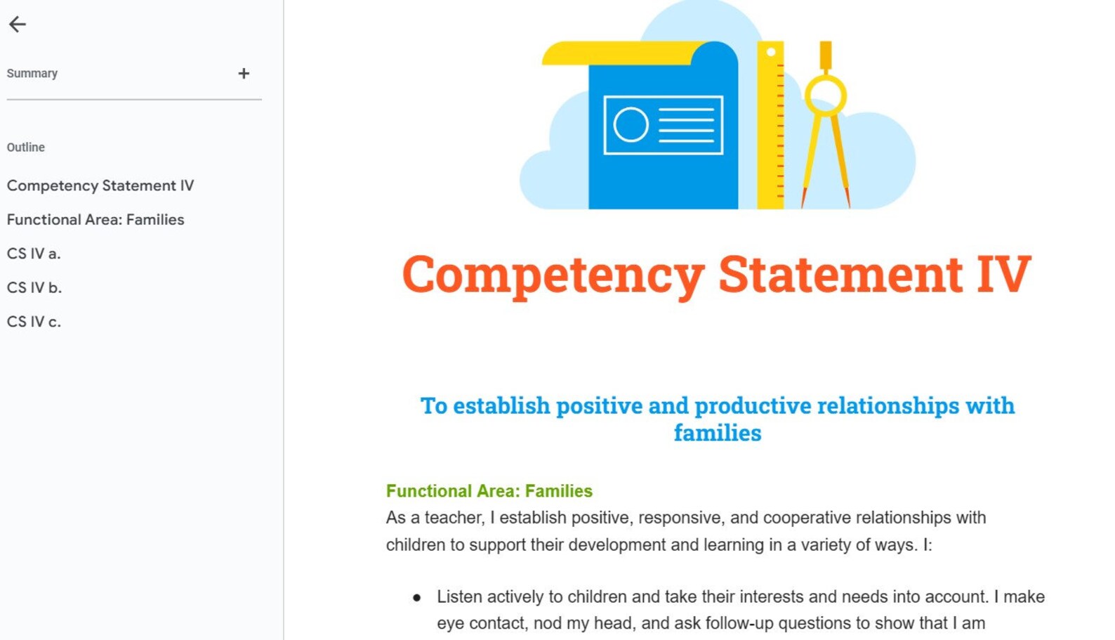 Fully Written CDA Competency Statement IV Sample Word Doc/ Save Time on ...