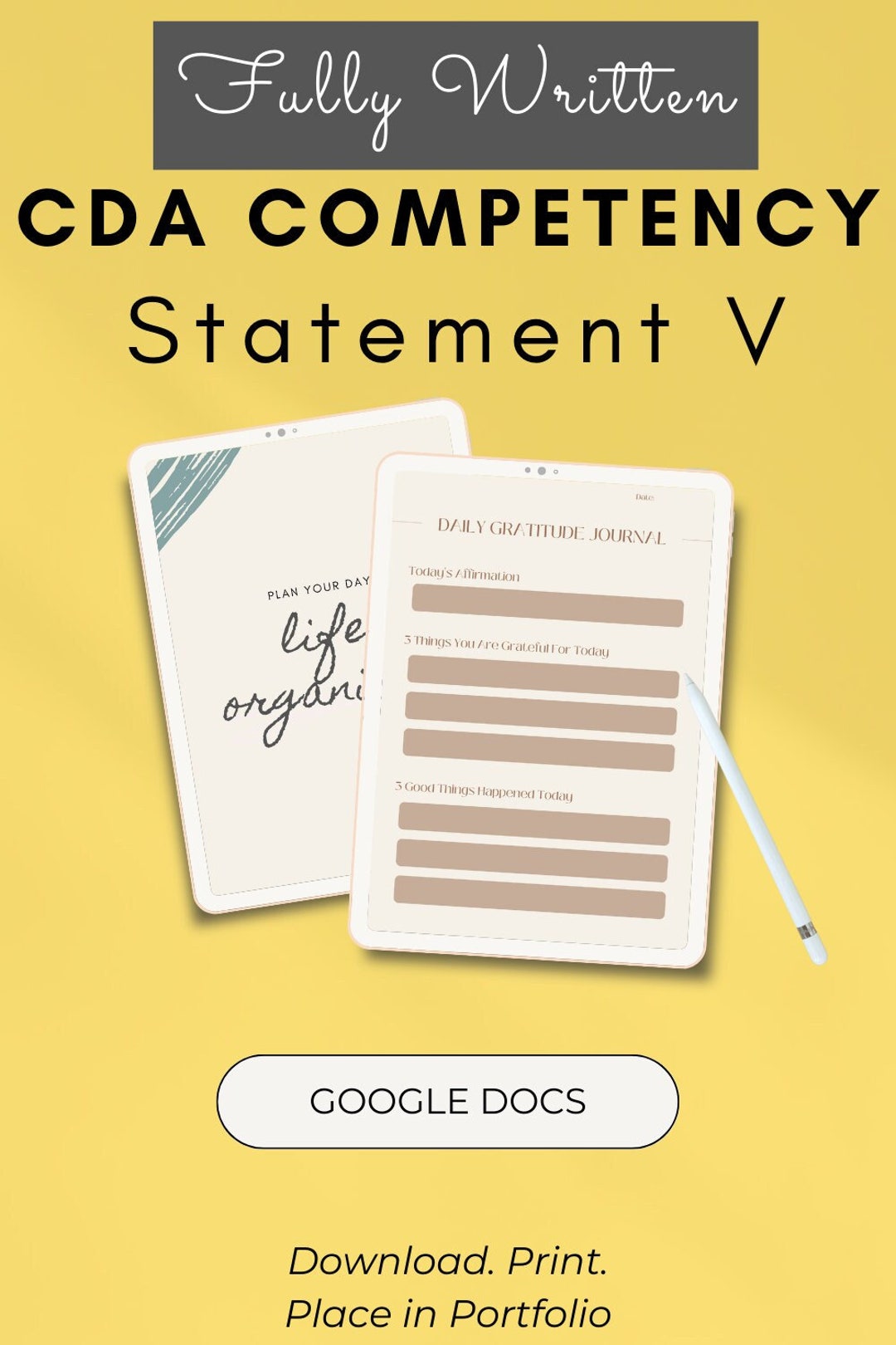 Fully Written CDA Competency V Statement + RC V Portfolio Builder Early ...