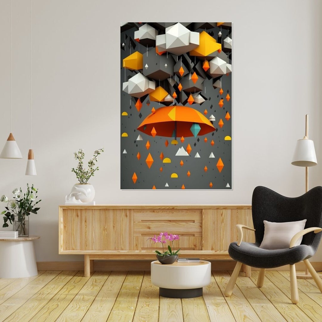 The "geometry Rain" Vertical Matte Poster - Etsy