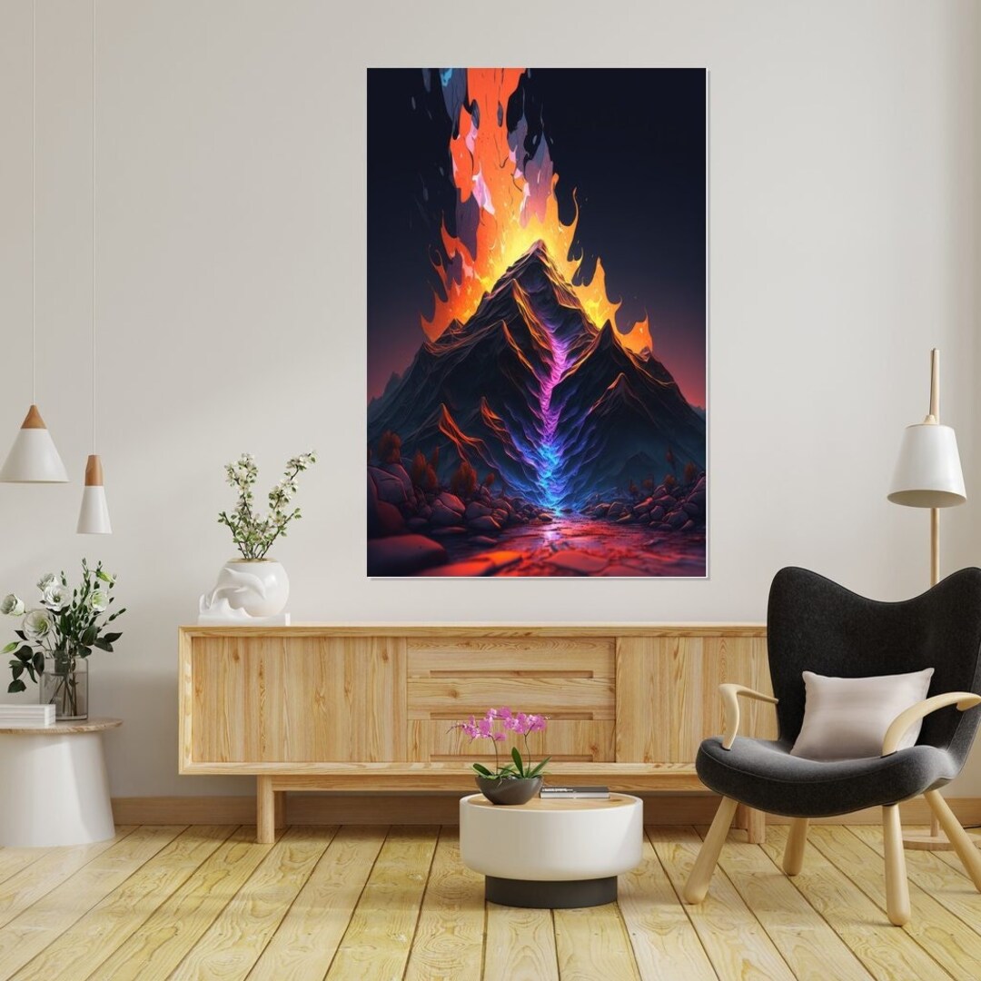 The "inferno Peaks" Vertical Matte Poster - Etsy