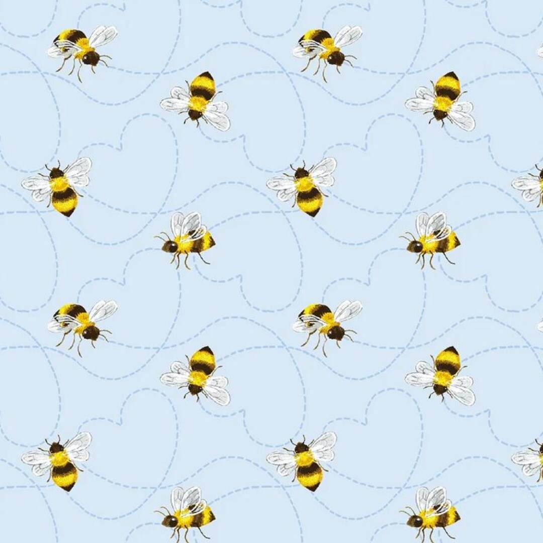 Buzzy Bee - Tossed Bees Blue by Henry Glass & Co Fabric // Quilting ...