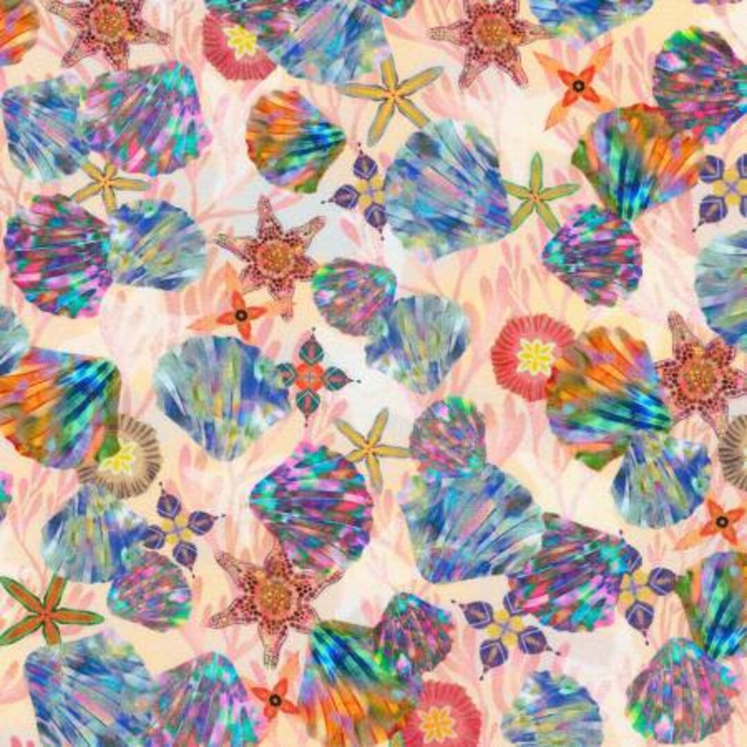Oceanica Shells Sand by Robert Kaufman Fabrics // 100% Quilting Cotton ...